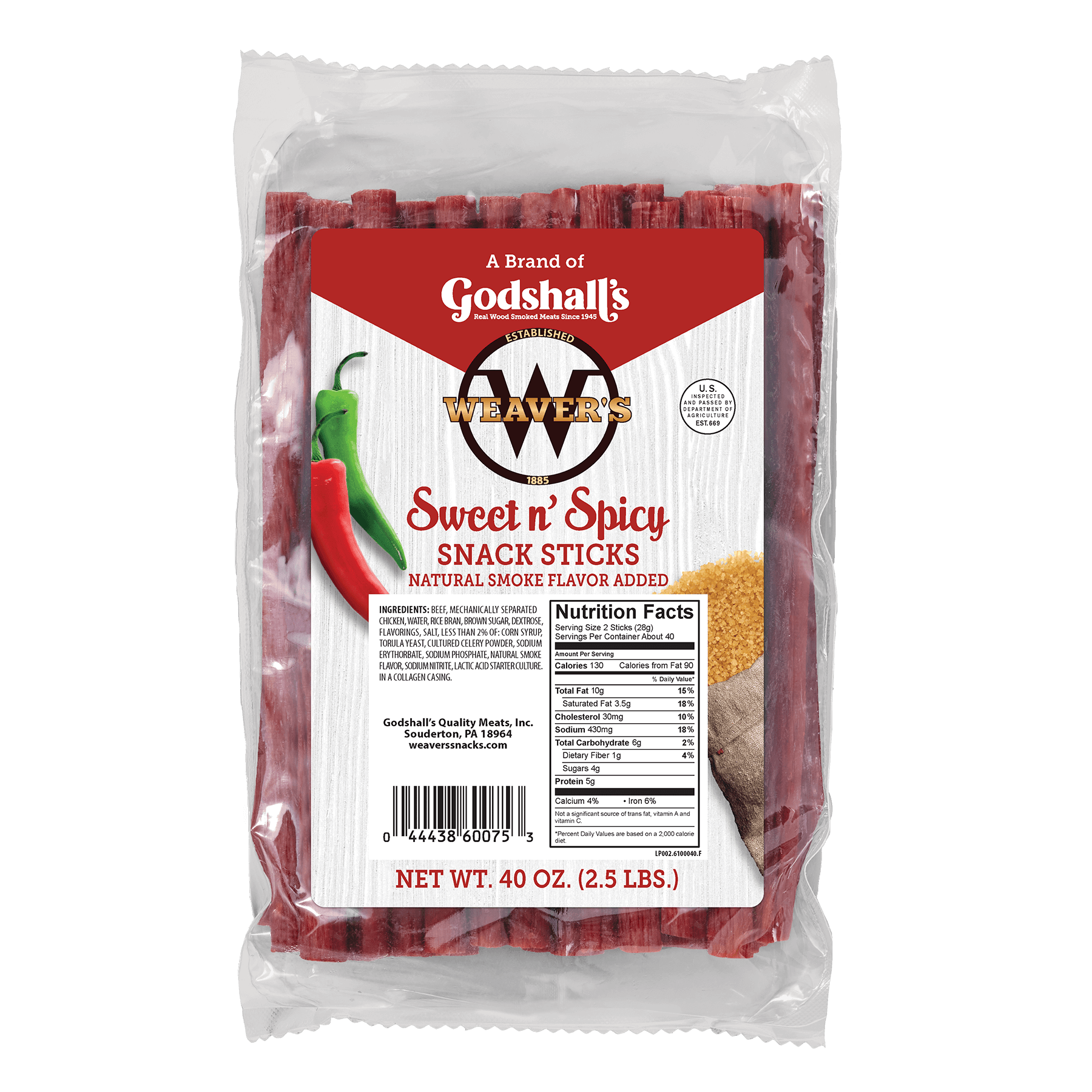 Sweet n’ Spicy Snack Sticks - Godshall's - Real Wood Smoked Meats Since ...